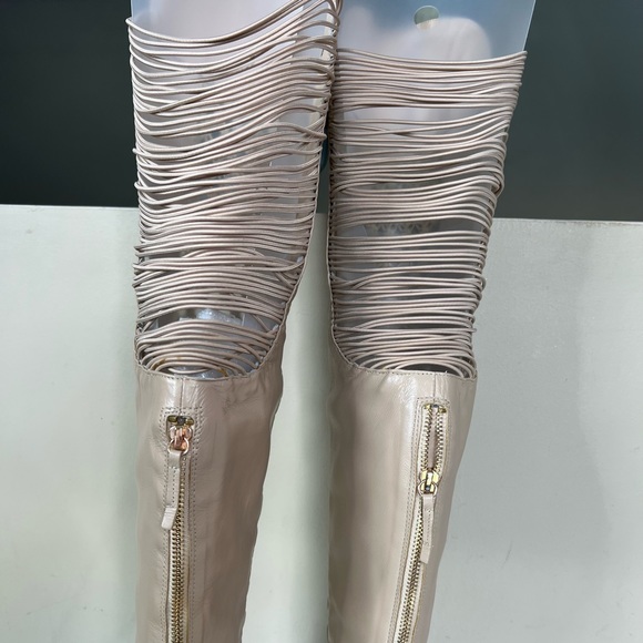 Emily B | Shoes | Emily B Leather Crochet Thigh High Boots | Poshmark